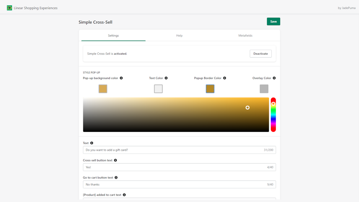 Linear Shopping Experiences - JadePuma